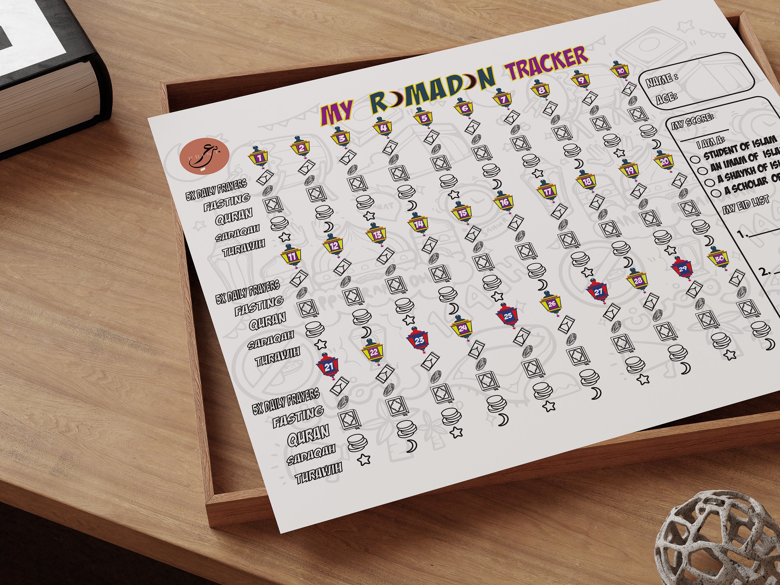 Ramadan Tracker Ramadan Advent Calendar Children Islamic Activities 30 ...