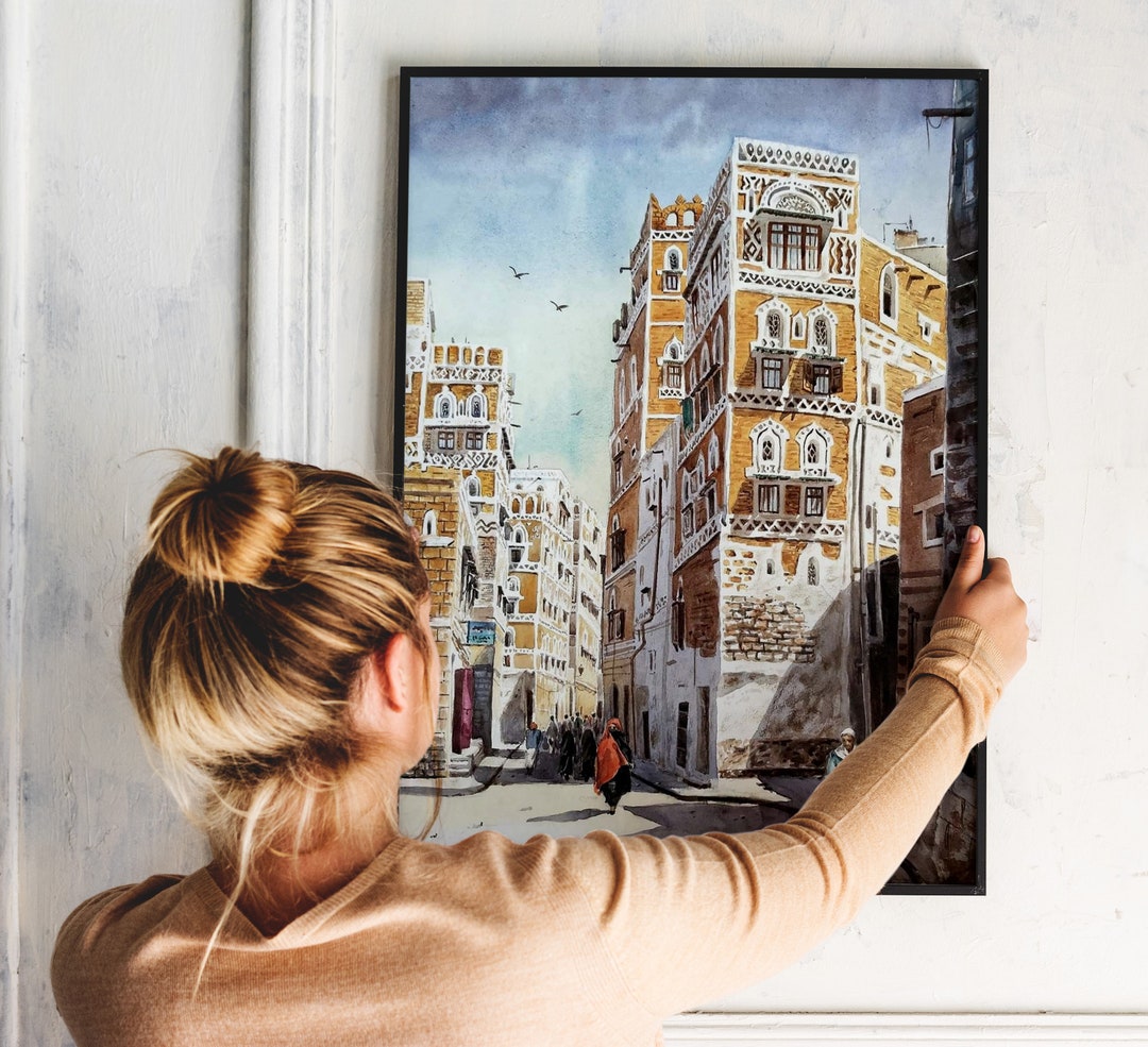 Yemen Wall Art Yemeni Poster Sanaa City Arabic Decor Yemeni Painting ...