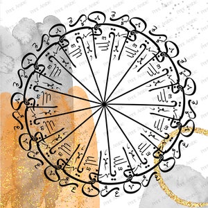 99 Names of Allah Arabic Calligraphy Eclectic Print Digital Wall Art ...