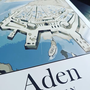 Aden Map | Painting of Yemen Aden Red Sea | Yemeni Artwork | Adeni ...
