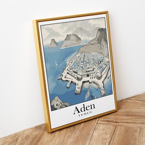 Aden Map | Painting of Yemen Aden Red Sea | Yemeni Artwork | Adeni ...