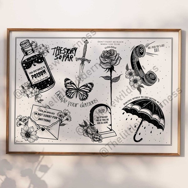 Tattoo Flash Poster - Etsy