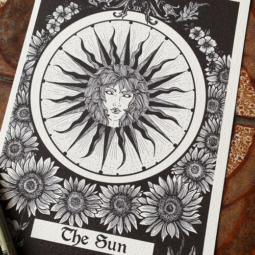 The Sun Tarot Card Art Print - Etsy UK