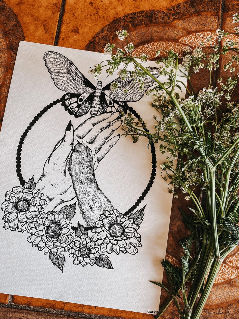Fur Friends Forever Cat Paw Illustration Print - Etsy