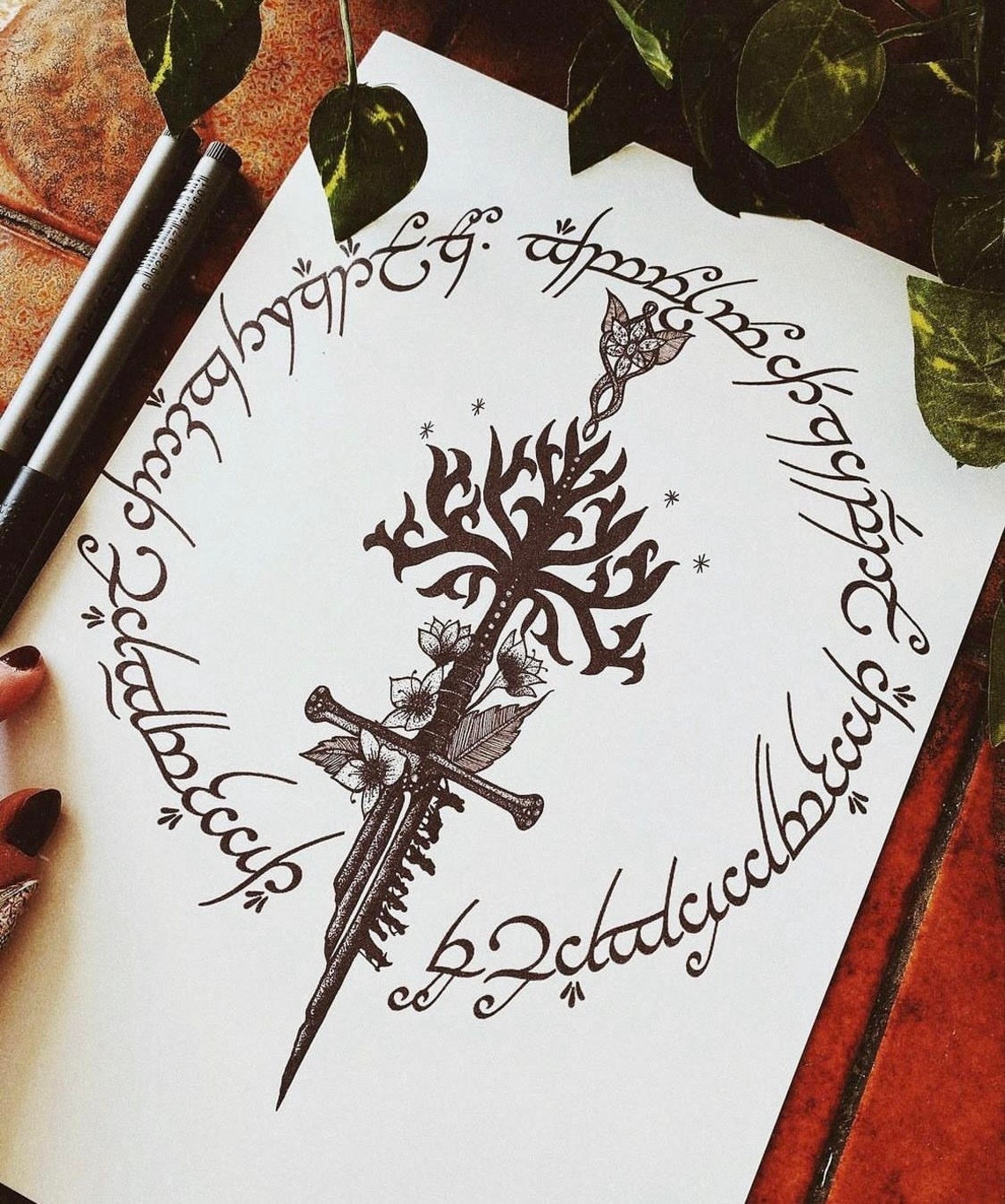 Lord of the Rings Sword of Narsil Fellowship Print - Etsy UK