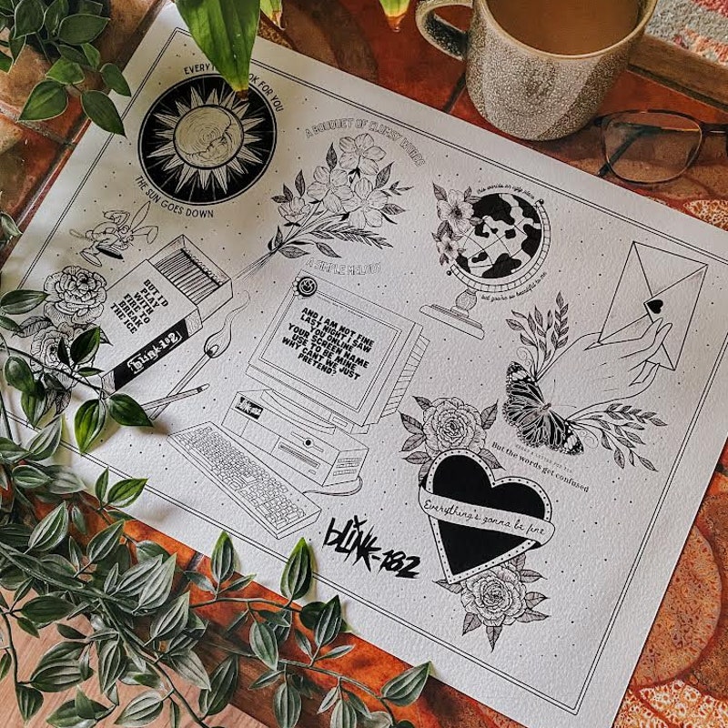 Tattoo Flash Outline - Etsy
