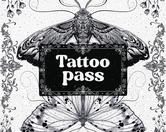 Tattoo Pass Tattoo Design Digital Download Tik Tok Artist - Etsy
