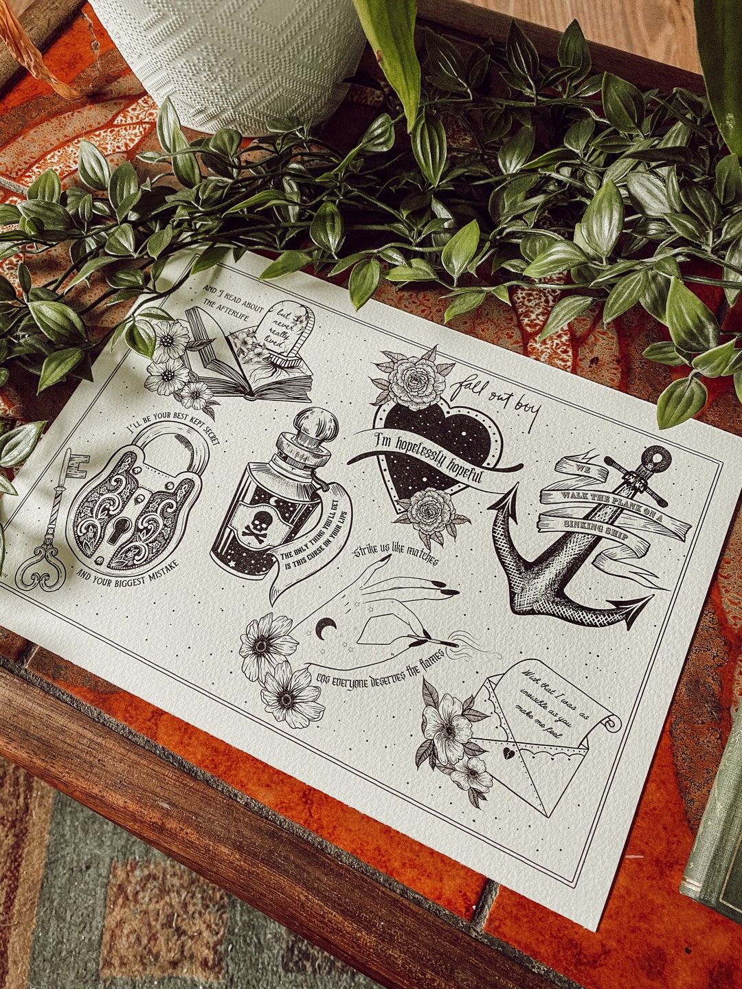 FOB Tattoo Inspired A3 Flash Sheet Print - Etsy UK