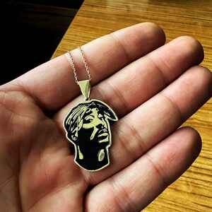 Tupac Shakur Sterling Silver Necklace: Laser Engraved 2pac Pendant - Etsy