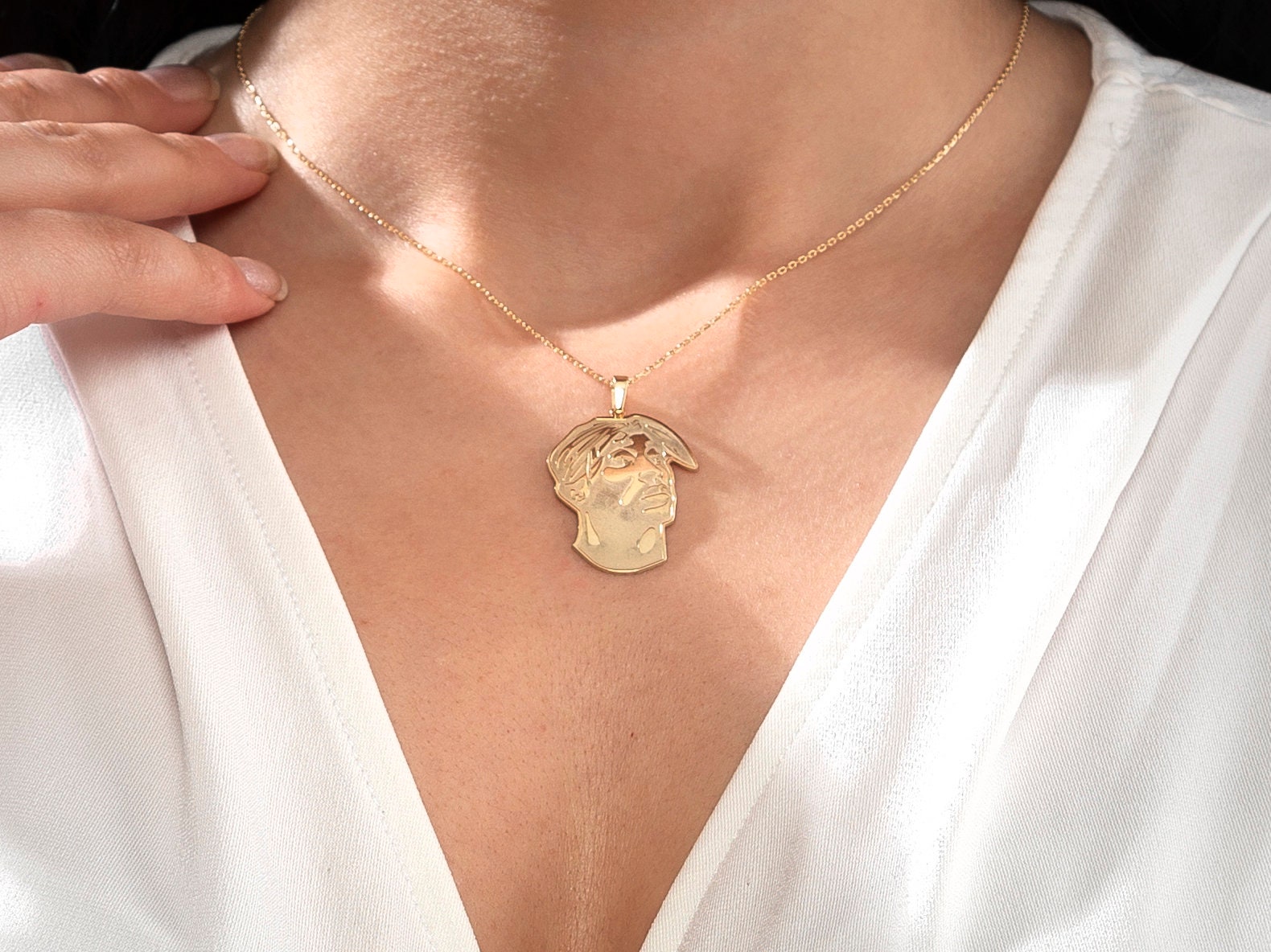 Sterling Silver Tupac Shakur Necklace, Thug Life Hip Hop Pendant, Tupac ...