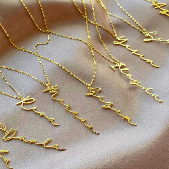Custom Gold Name Necklace Personalized Caitlynminimalist - Etsy