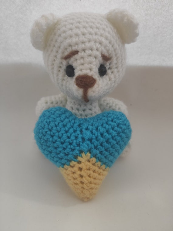 Ukraine Toy Crochet Ukraine Flag Heart Blue and Yellow Bumble | Etsy