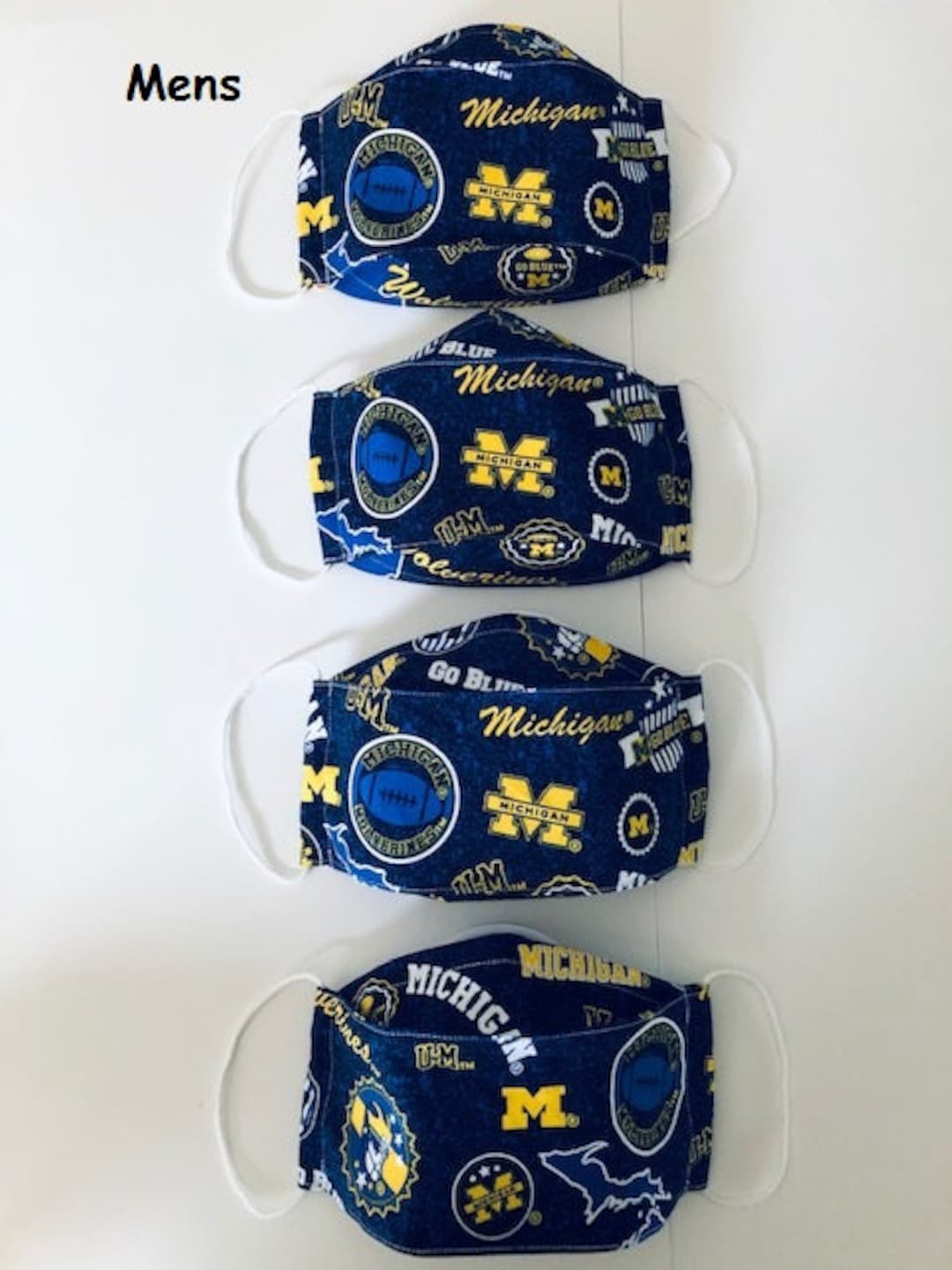 University of Michigan Cotton Face Mask, Filter Pocket & Nose Wire - Etsy