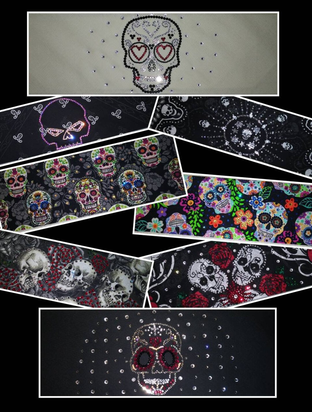 Boo's Skull Biker Bling Bandanas - Etsy