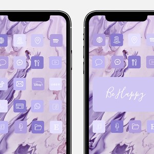 225 App Icon Cover Soft Lilac Theme Pack for Iphone, iPad and Android ...