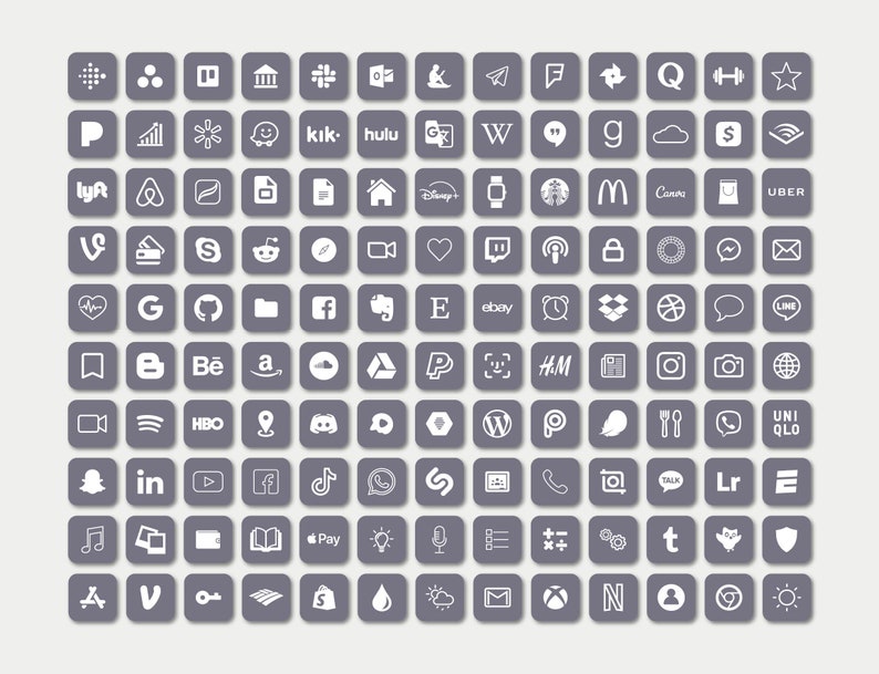 650 App Icon Cover Soft Purple Theme Pack for Iphone - Etsy