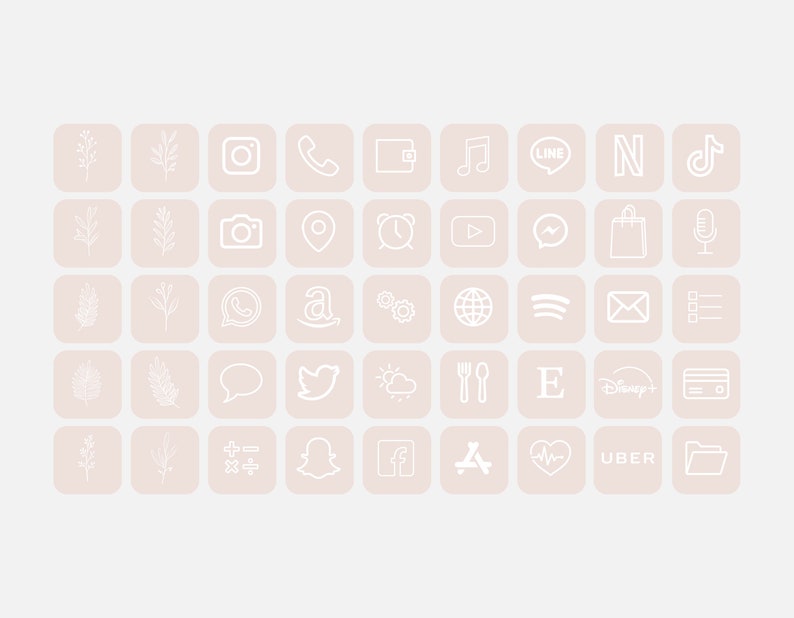 225 App Icon Cover Soft Pink Valentine Theme Pack for | Etsy