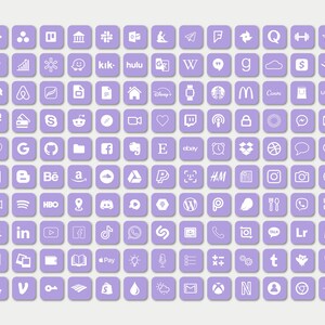 225 App Icon Cover Soft Lilac Theme Pack for Iphone, iPad and Android ...