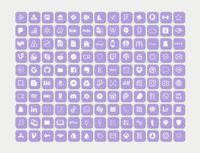 225 App Icon Cover Soft Lilac Theme Pack for Iphone Ipad - Etsy UK