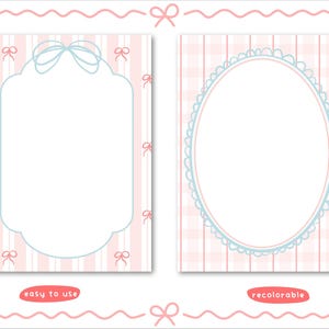 Coquette Border SVG PNG JPG | Pastel Pink Frame Clipart | Cute Bow and ...