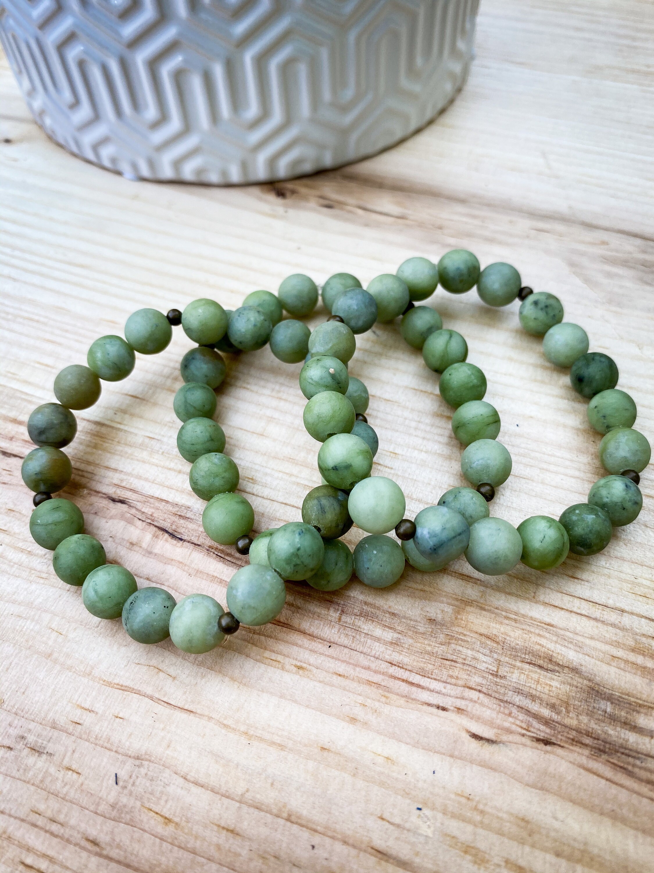 Green Howlite Natural Gemstone Bracelet | Etsy