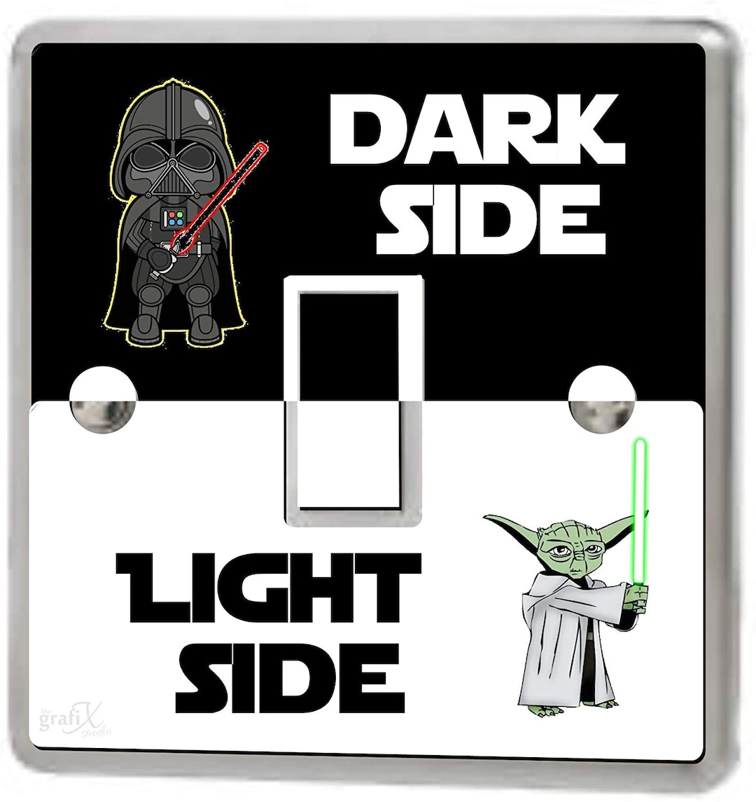 Colour Dark Side Light Side Light Switch Vinyl Decal Sticker Child Room ...