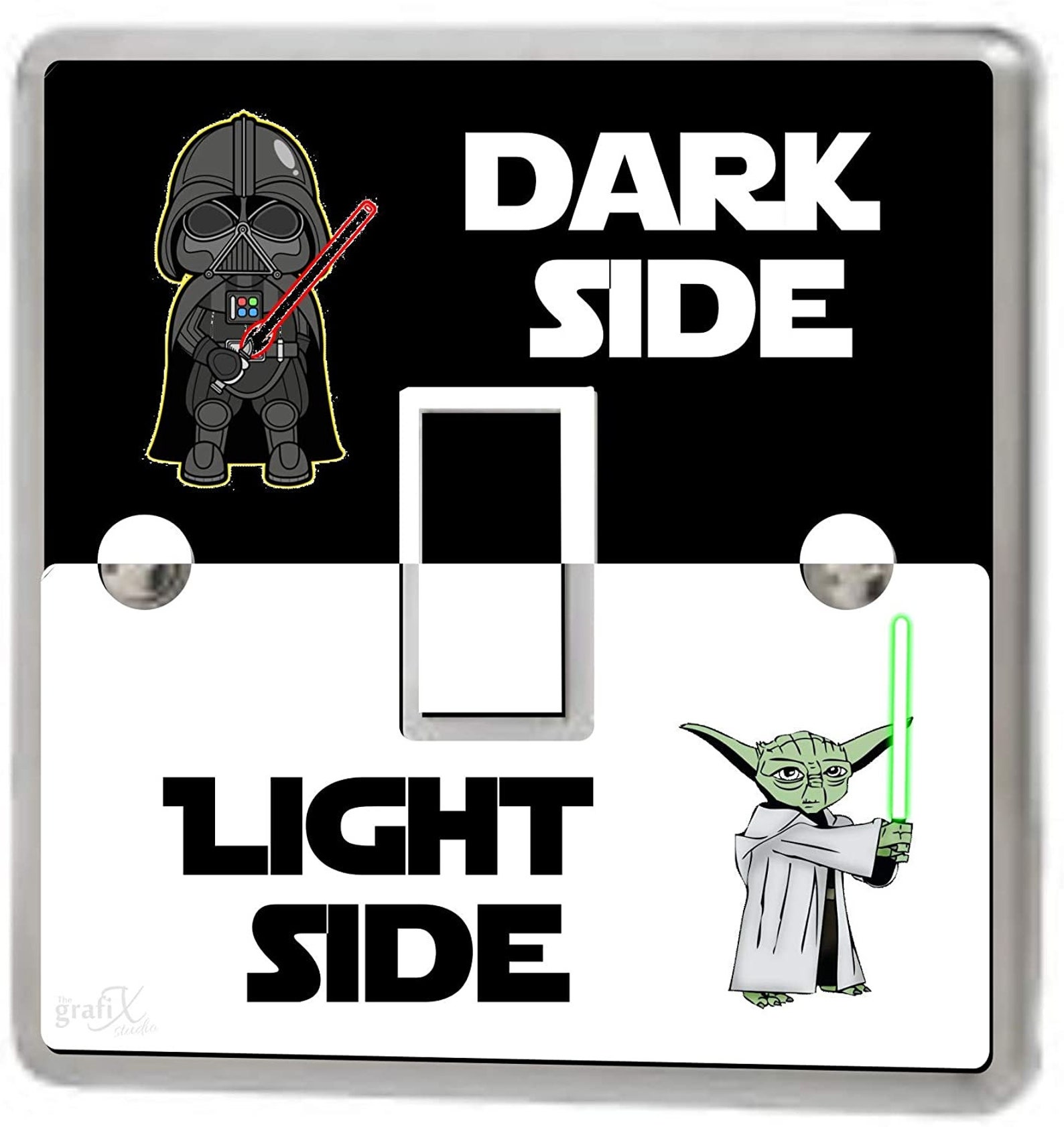Colour Dark Side Light Side Light Switch Vinyl Decal Sticker Child Room ...