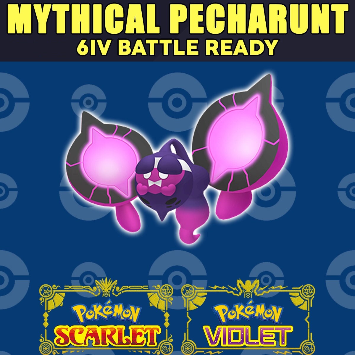 Pecharunt Mythical Pokemon Pokemon Scarlet and Violet - Etsy