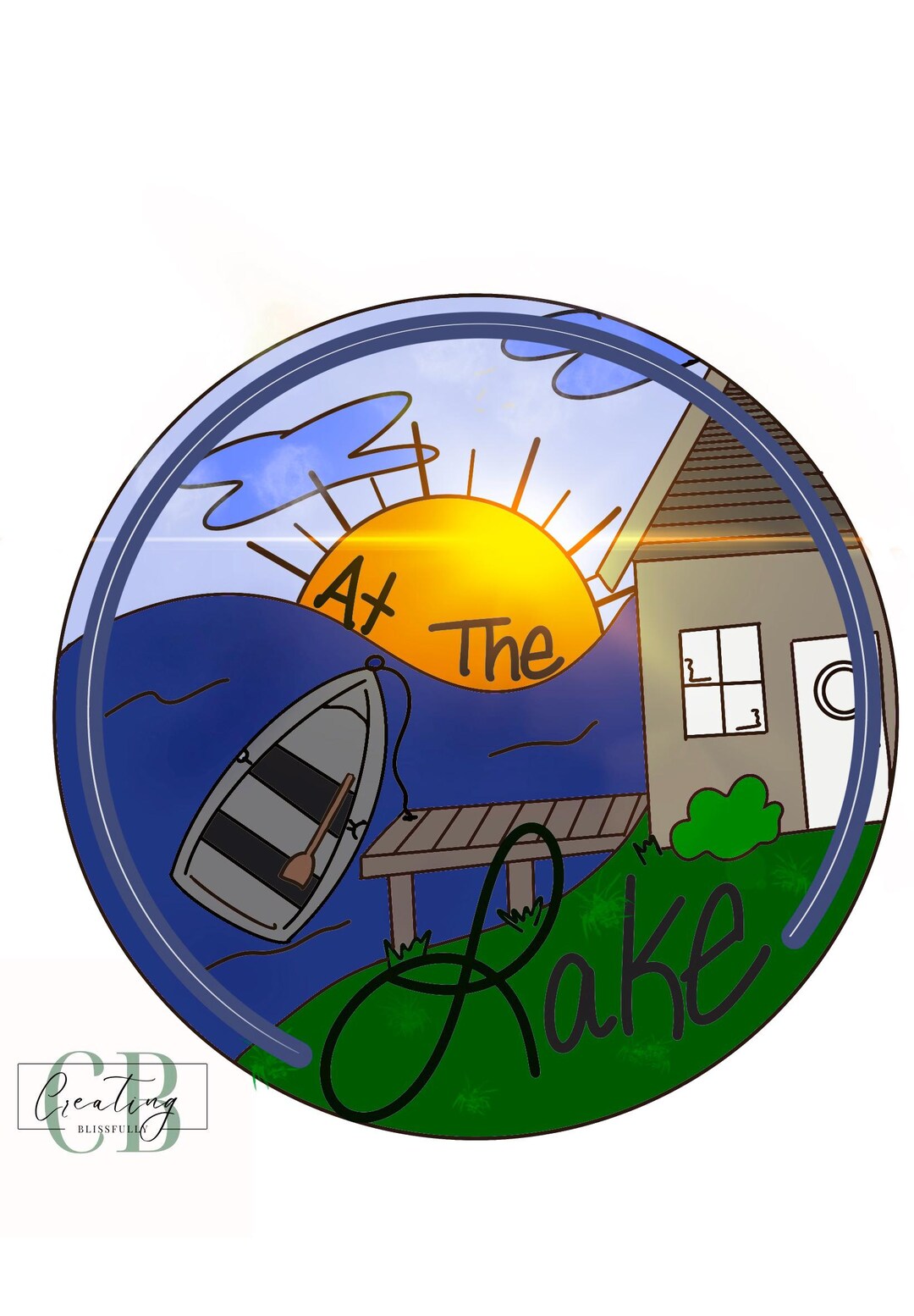 Lake House Door Hanger Template: DIY Lake Decor Paint Pattern, Tutorial ...