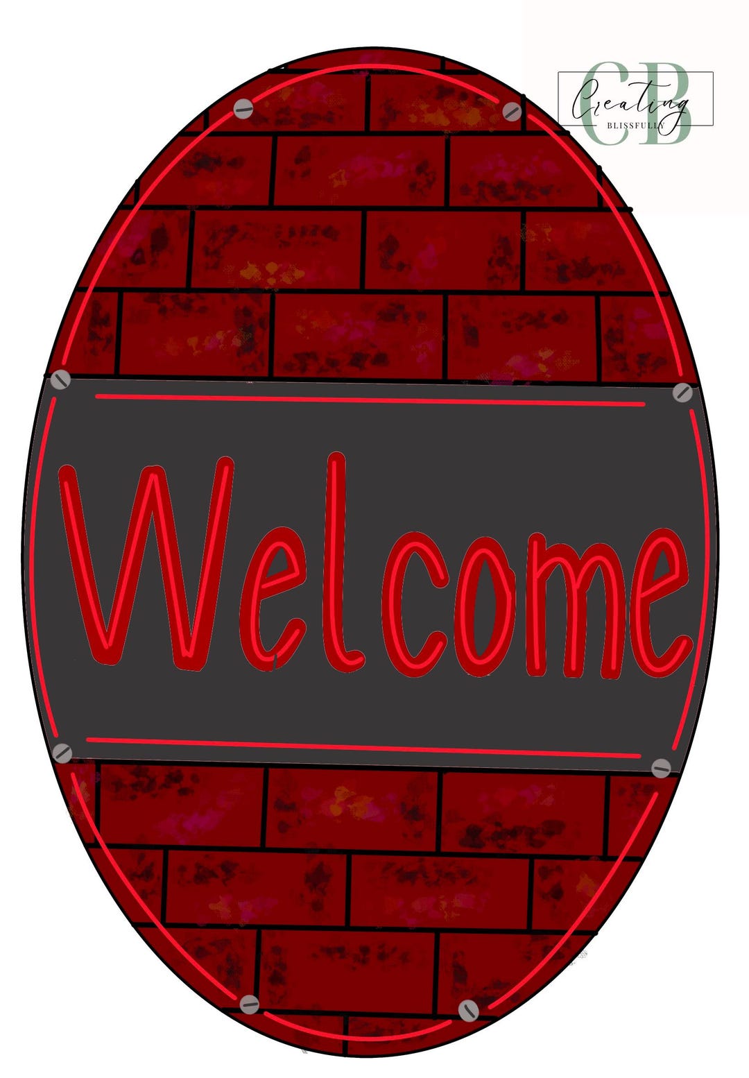 Faux Brick Welcome Sign Door Hanger Paint Tutorial (digital File) DIY ...