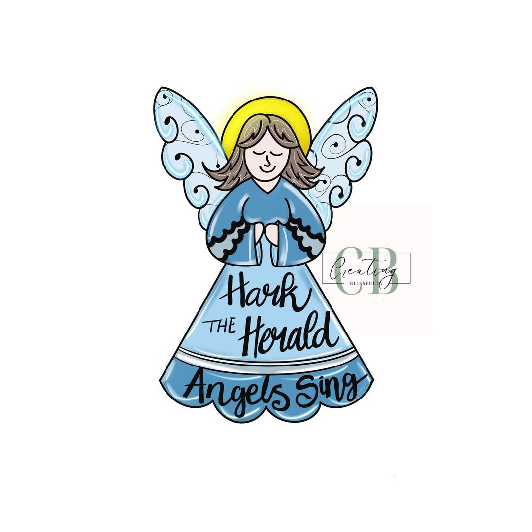 Christmas Angel Door Hanger Template: Hark the Herald Angels Sing DIY ...
