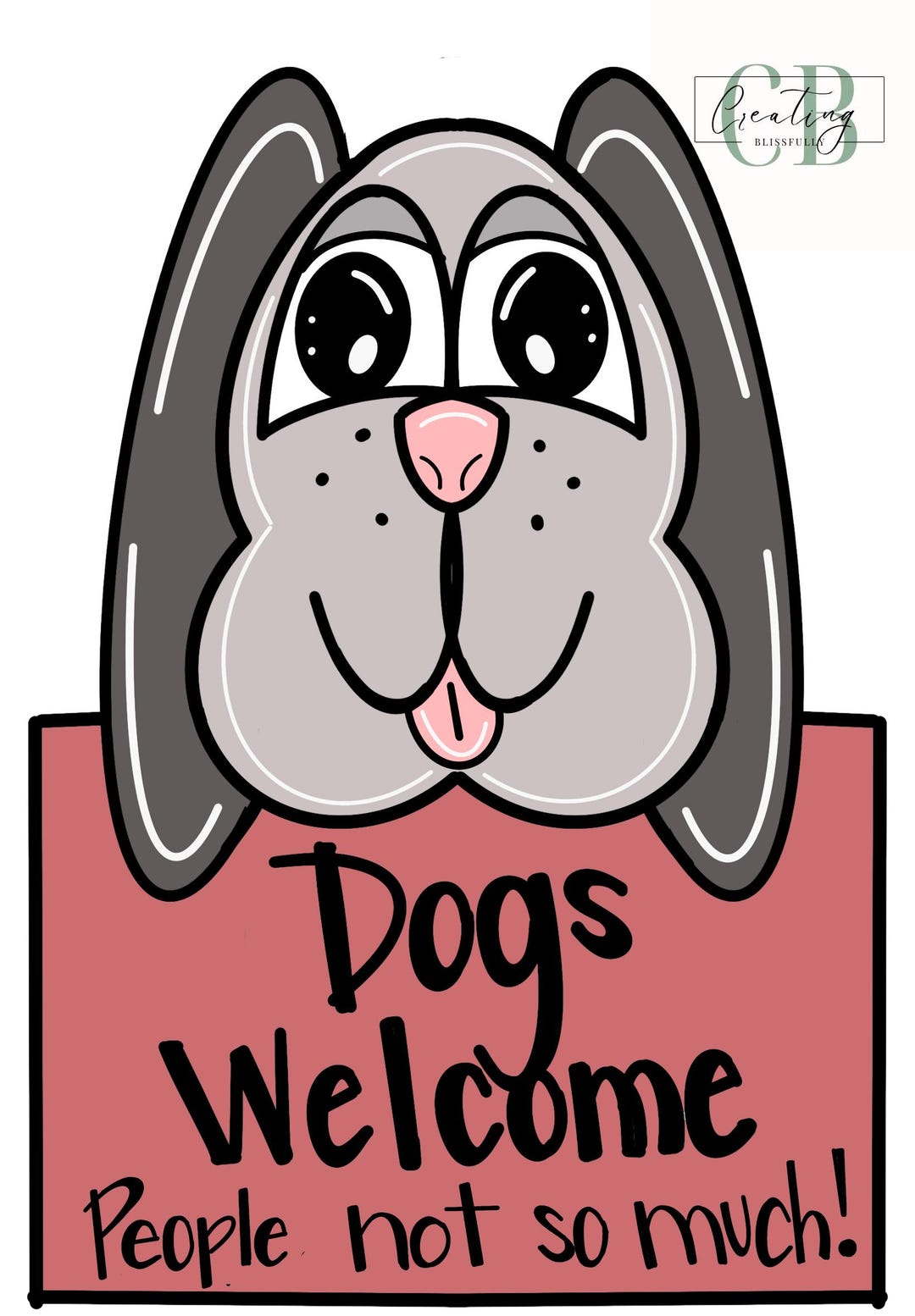 DIY Dogs Welcome Sign Template: Funny Pet Door Hanger Paint Pattern ...