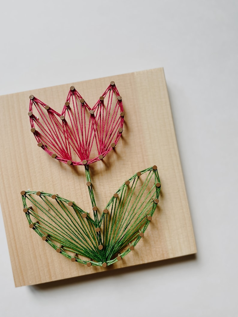 Tulip DIY String Art Kits DIY String Art Kids Crafts DIY for Kids String Art Spring Decor Spring ...