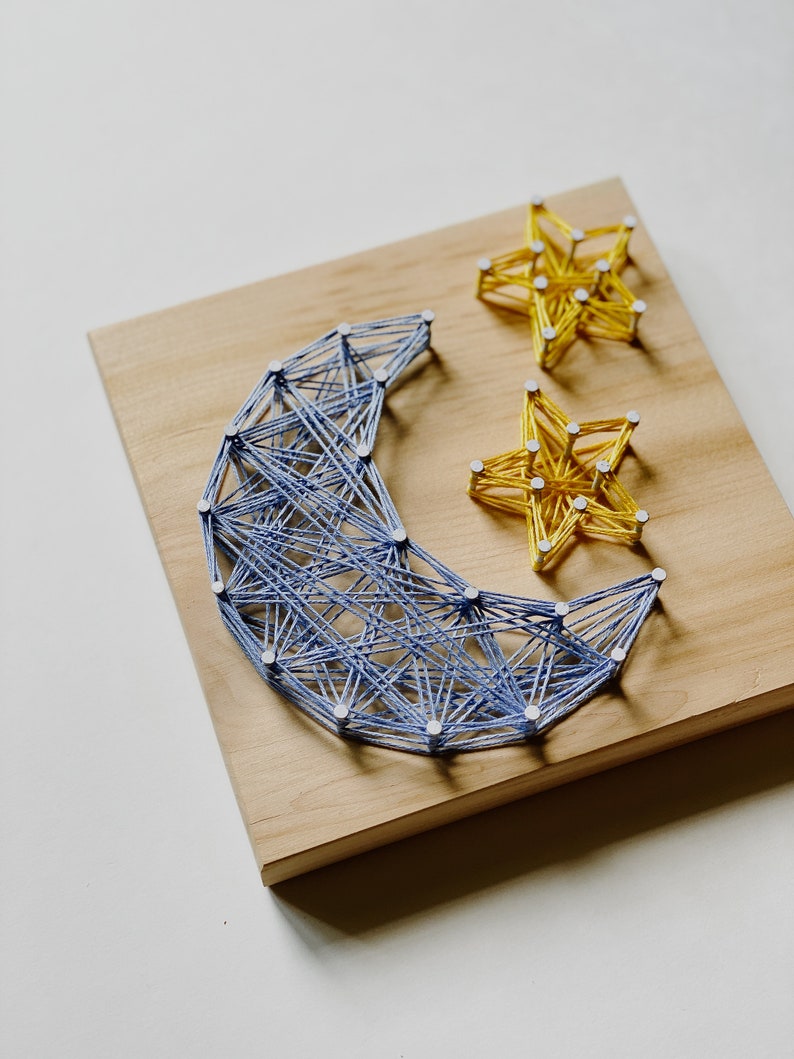 Moon & Stars DIY String Art Kit | DIY String Art | Kids Crafts | DIY ...