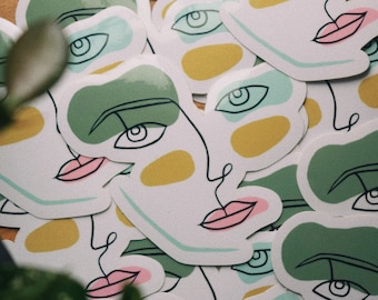 Abstract Face Sticker Pack one 3x3 and One 2x2 - Etsy