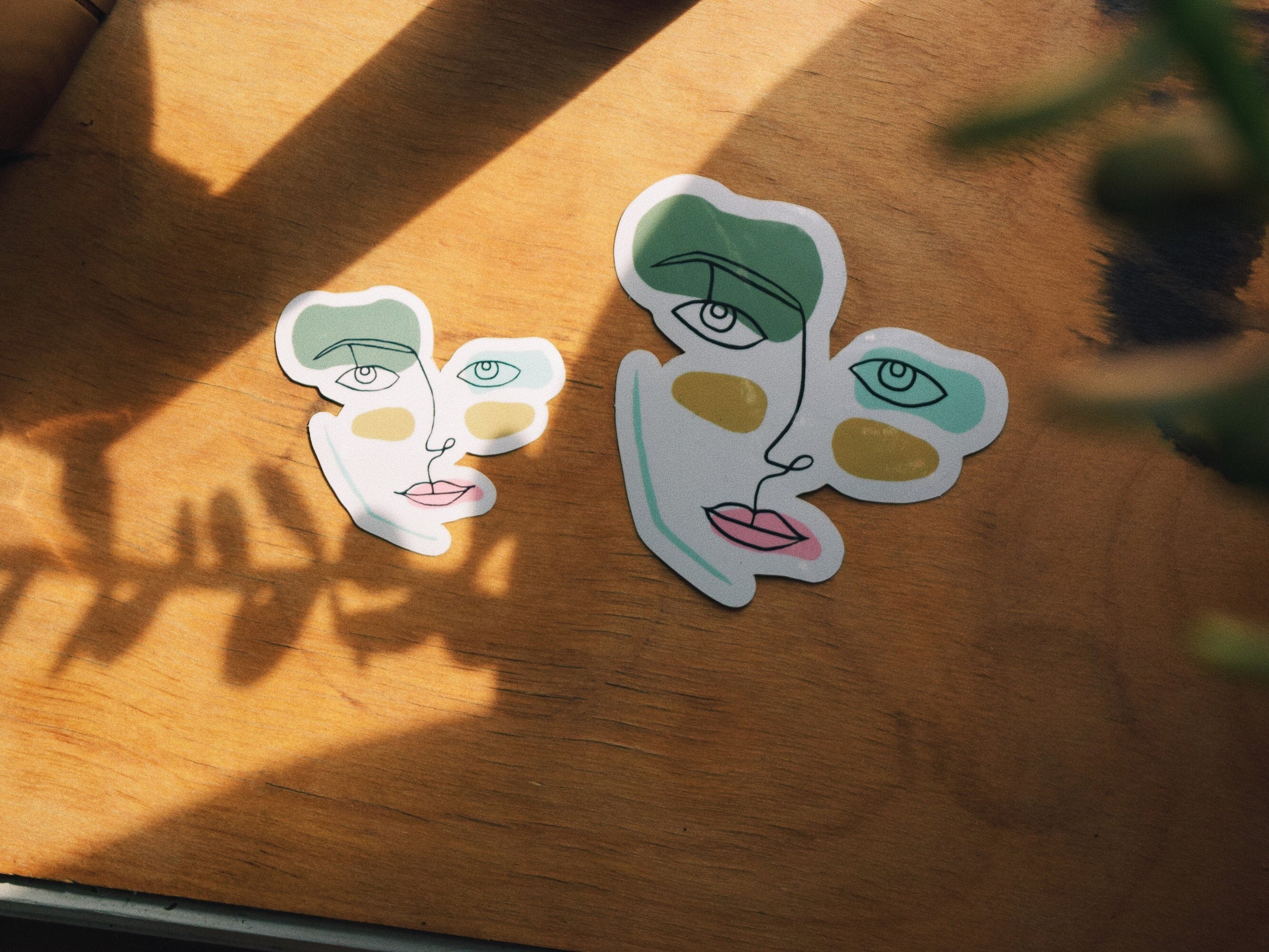 Abstract Face Sticker Pack (one 3x3 and One 2x2) - Etsy