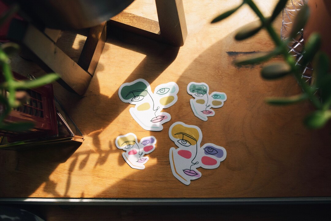 Abstract Face Sticker Pack (one 3x3 and One 2x2) - Etsy