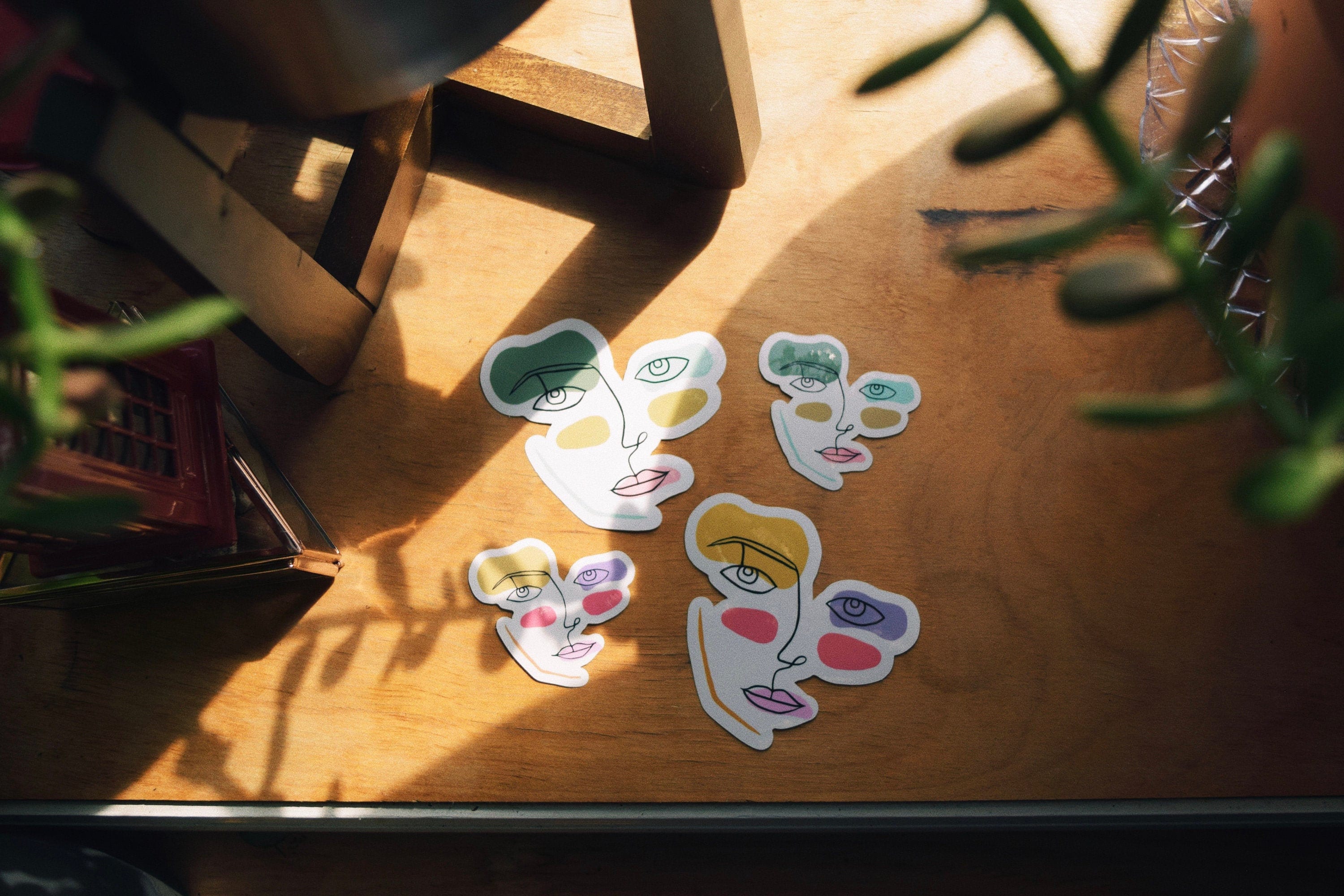 Abstract Face Sticker Pack (one 3x3 and One 2x2) - Etsy