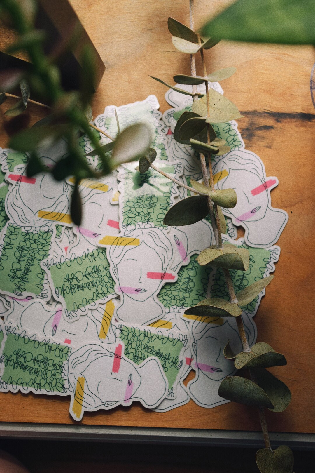 Statue Planter & Eucalyptus Sticker - Etsy