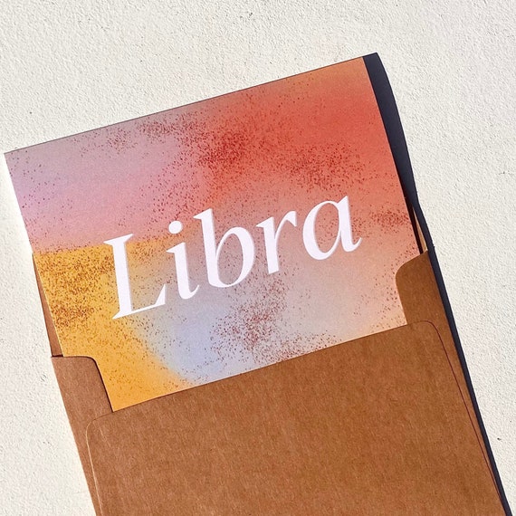 Libra Zodiac Sign Birthday Card - Etsy