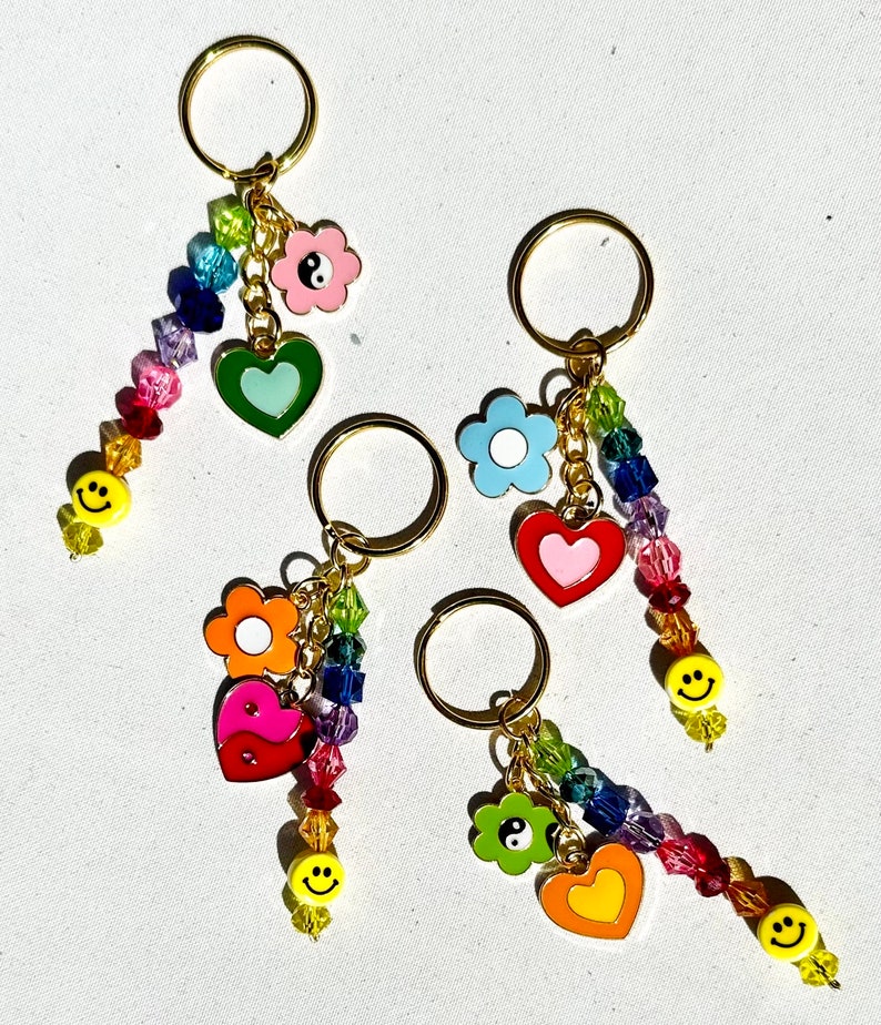 Y2K Smiley Face Keychain - Etsy