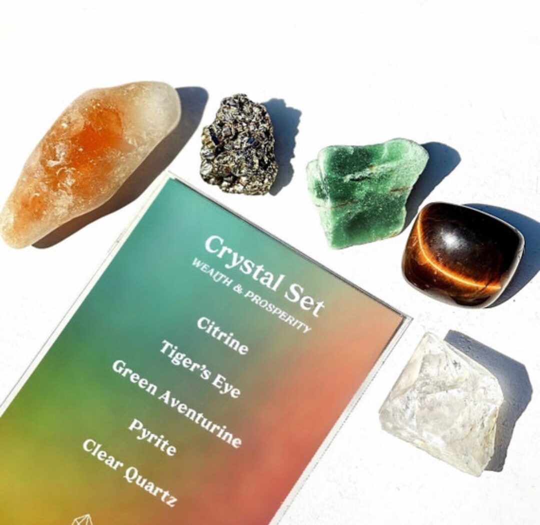 Wealth Crystal Set 5 Large Money Stones - Etsy