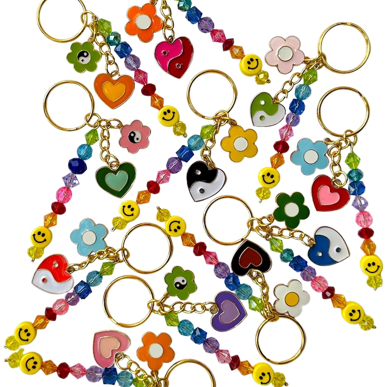 Y2K Smiley Face Keychain - Etsy