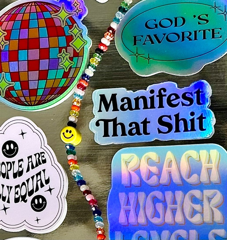 Manifest That Holographic Sticker - Etsy