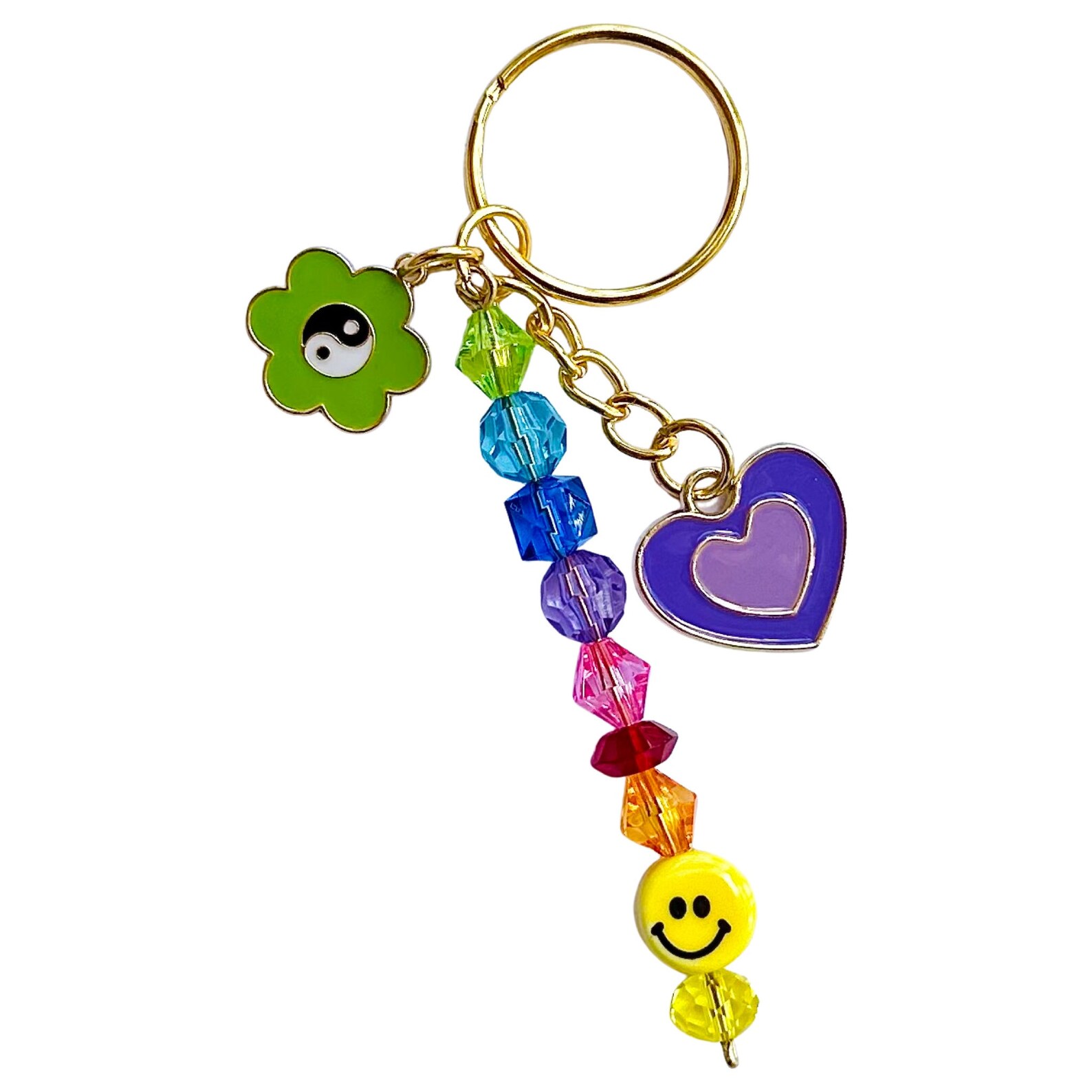 Y2K Smiley Face Keychain - Etsy
