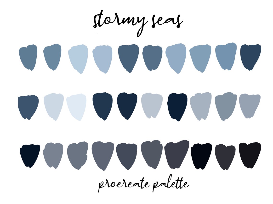 Stormy Seas // Procreate Color Palette Swatch Palette | Etsy