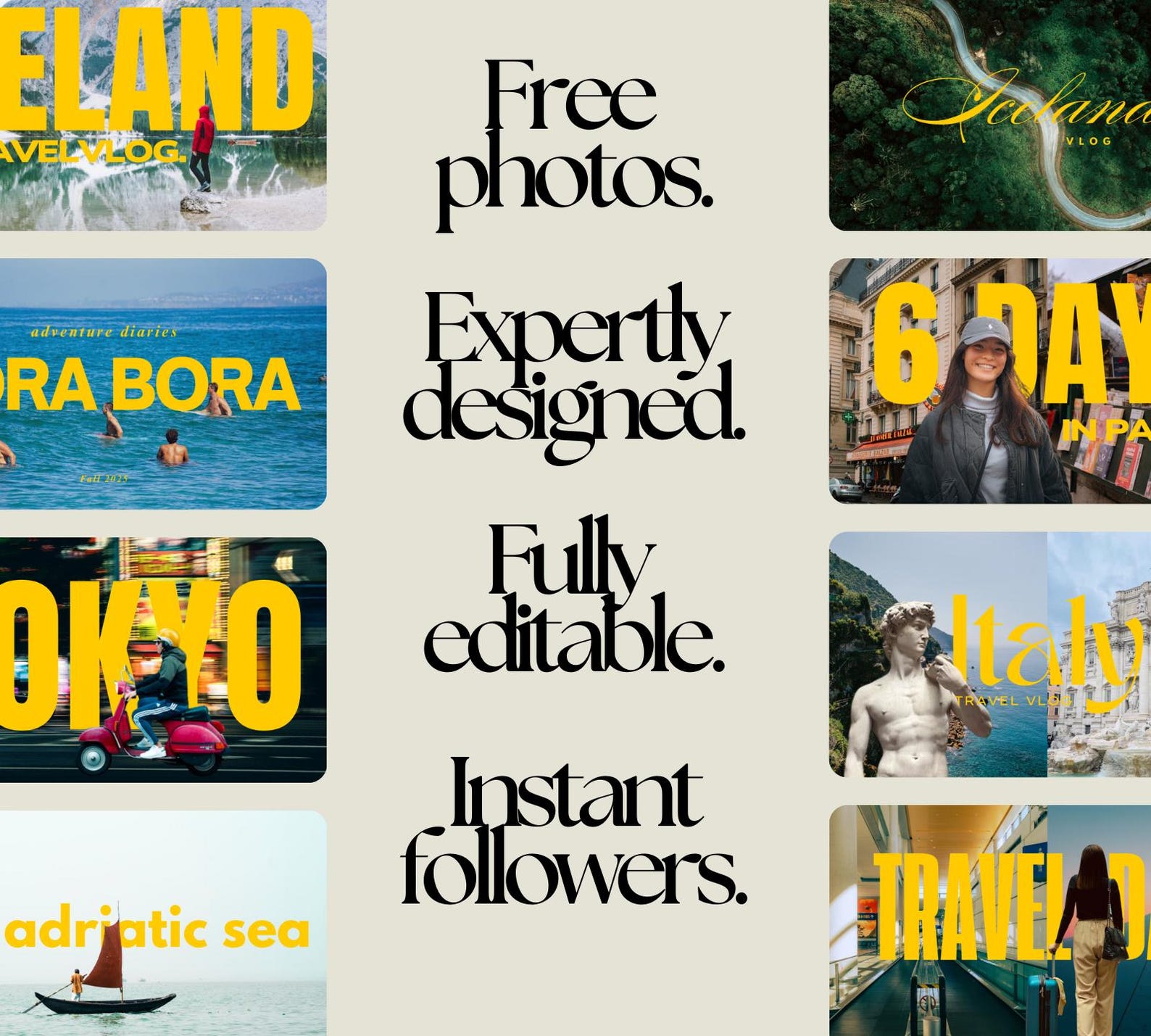 Cinematic Travel Youtube Thumbnails: Canva Templates (digital Download ...