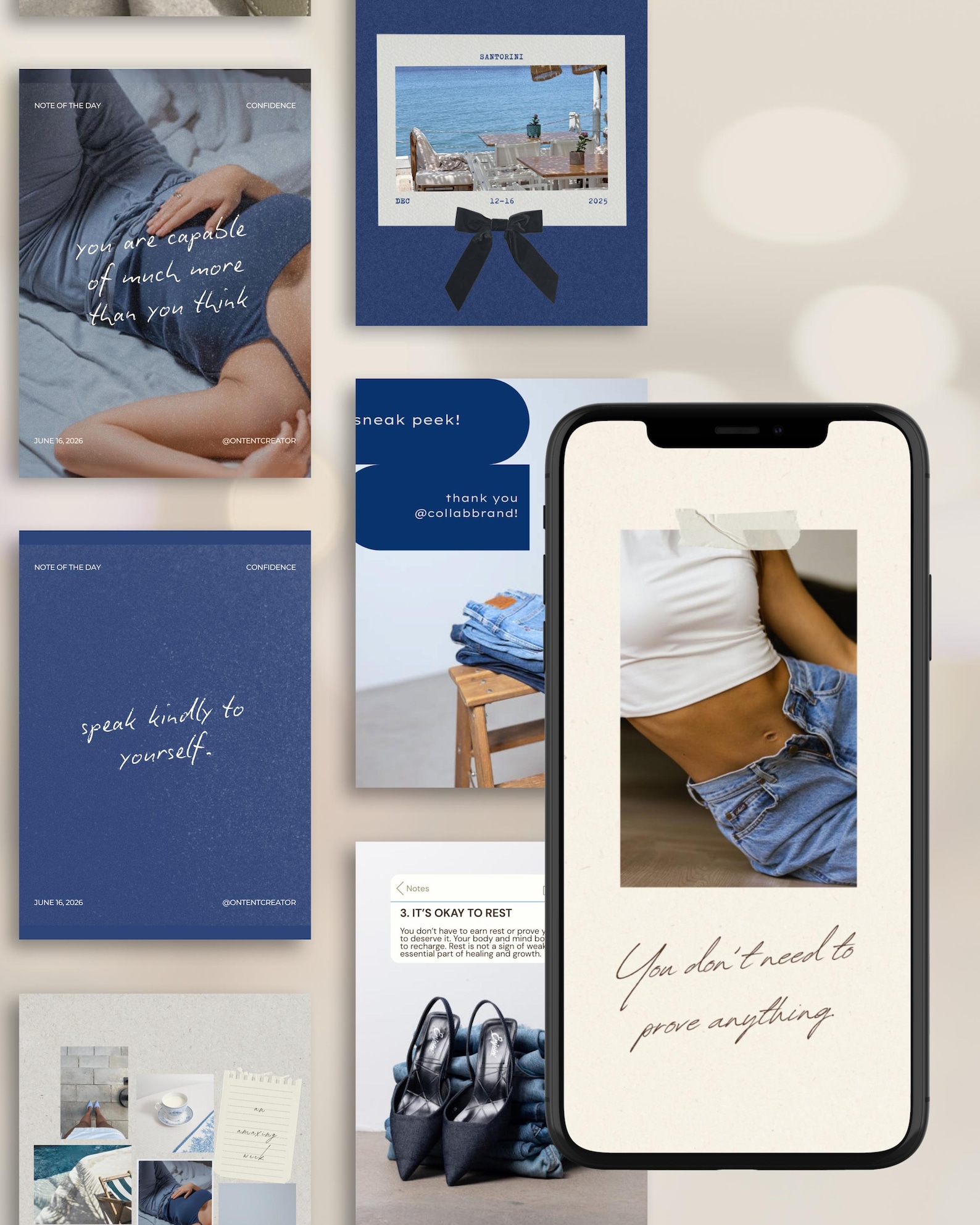 Blue Content Creator Instagram Templates, Social Media Influener Canva ...