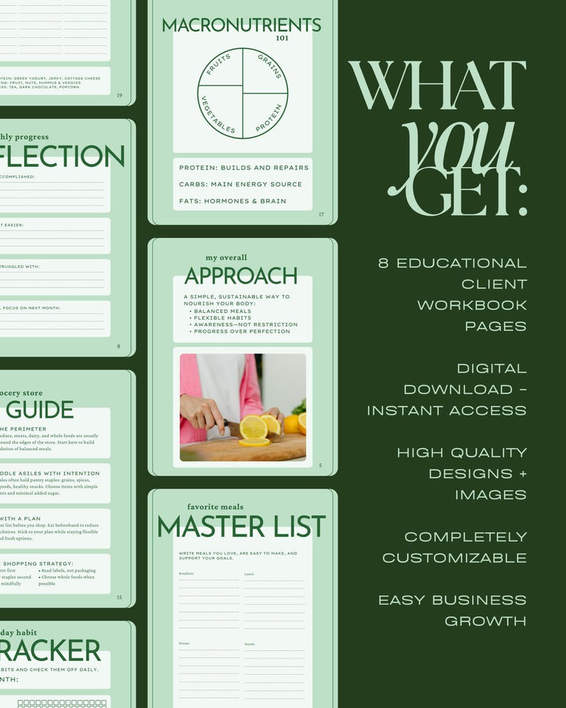 Printable Nutrition Coaching Worksheets: Habit and Goal Setting Handout ...