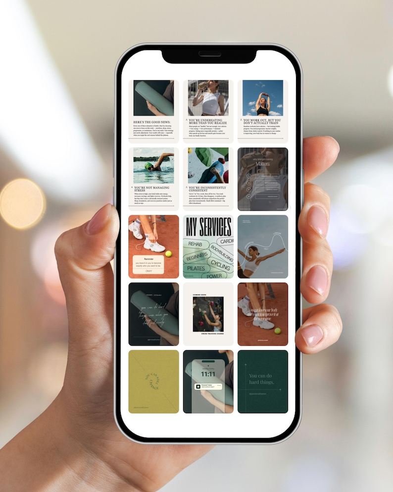 100 Health and Wellness Minimal Instagram Templates: Personal Trainer ...